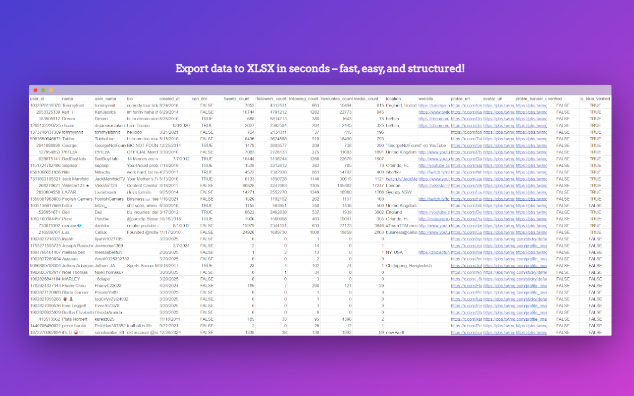 Twitter Export Followers & Following — Fast CSV/Excel Scraper_chrome插件 ...
